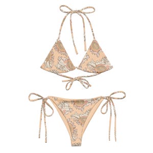 Seashell Pattern String Bikini Set | Sandy Peach Women’s Swimsuit - Etsy