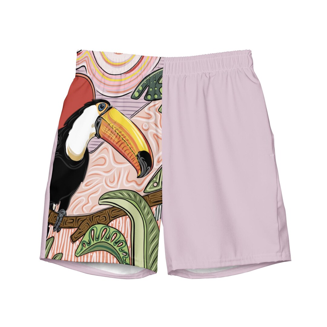 Tropical Toucan Swim Trunks | Rainforest Bird Men's Swim Shorts - Etsy