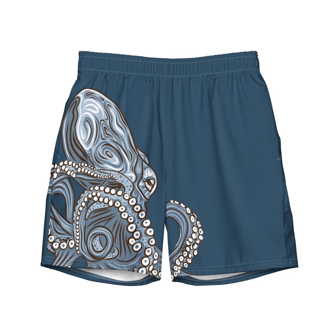 Octopus Tentacle Swim Trunks | Navy Blue Ocean Men's Swim Shorts - Etsy
