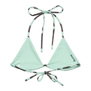 Spotted Eagle Ray String Bikini Top | Mint Green Stingray Women's ...