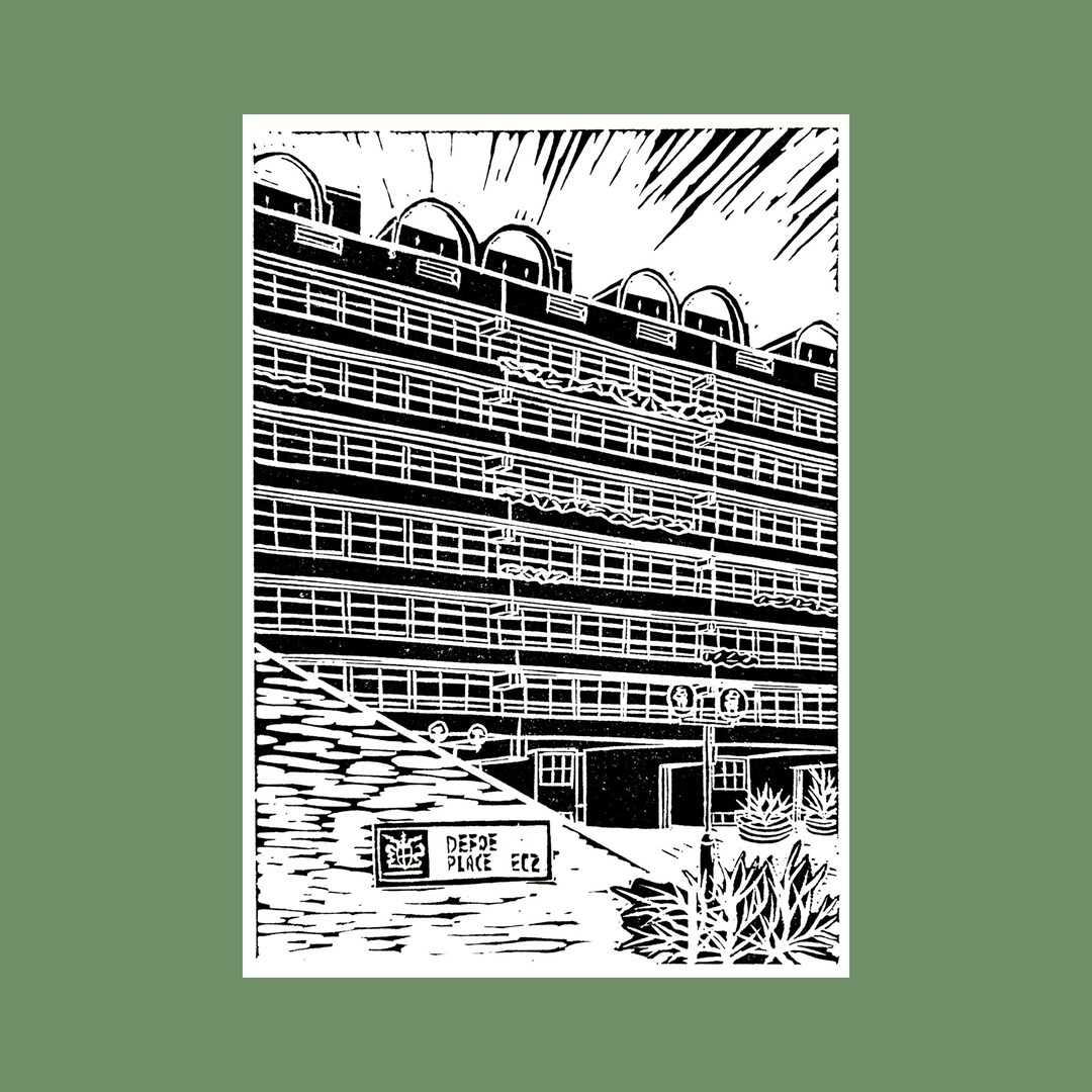 The Barbican Centre London lino Print - Etsy