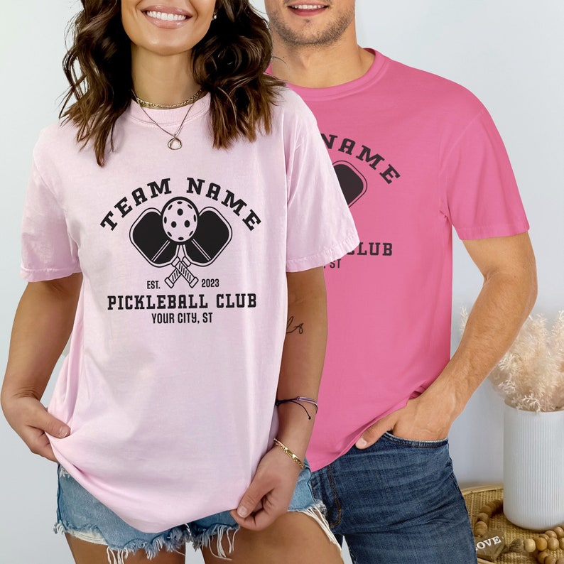 Personalized Pickleball Team Shirt Matching Duo With Custom Team Name ...