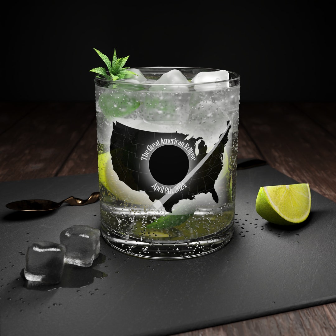 The Great American Eclipse Bar Glass April 8 2024 Total Solar Eclipse ...