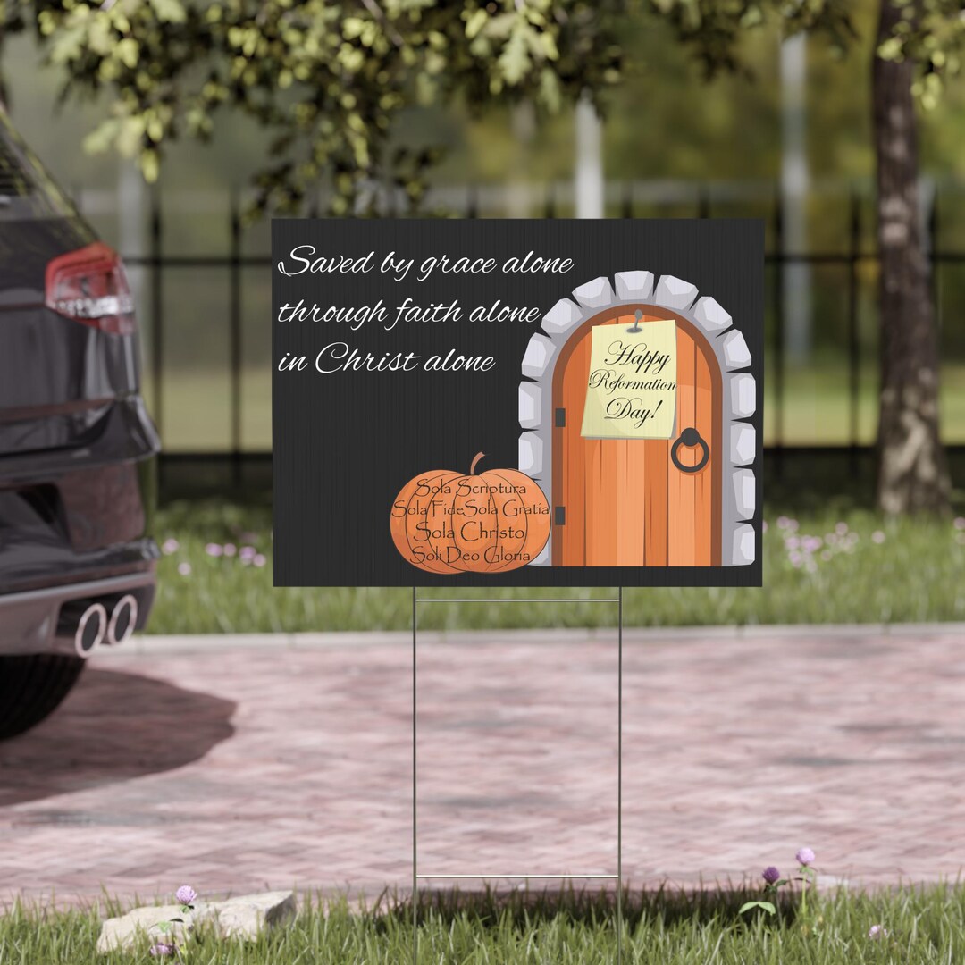 Happy Reformation Day Yard Sign Christian Halloween Decoration Christ ...