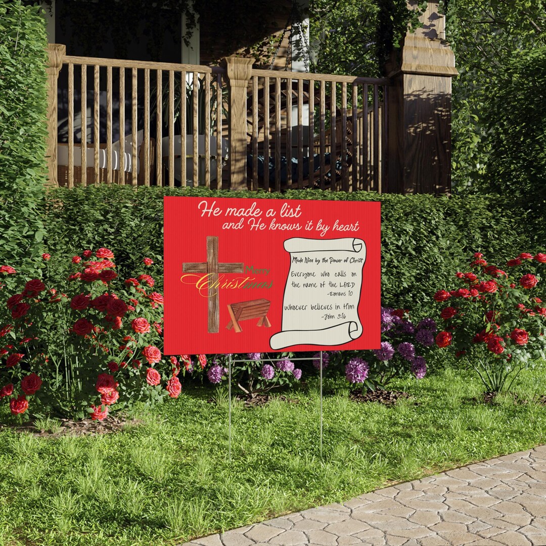 Christian Christmas Yard Sign Gospel Message Lawn Decoration for ...