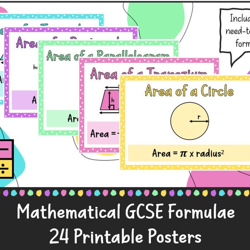 Math Formula Poster - Etsy UK