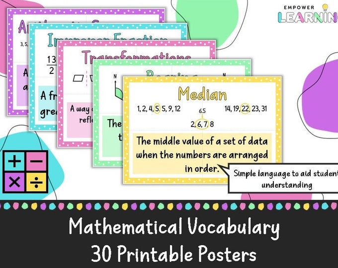 Maths Vocabulary Word Wall, Secondary Maths School Resources ...