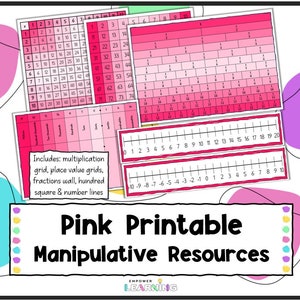 Pink Classroom Manipulatives, Resources for Elementary Schools, Primary ...
