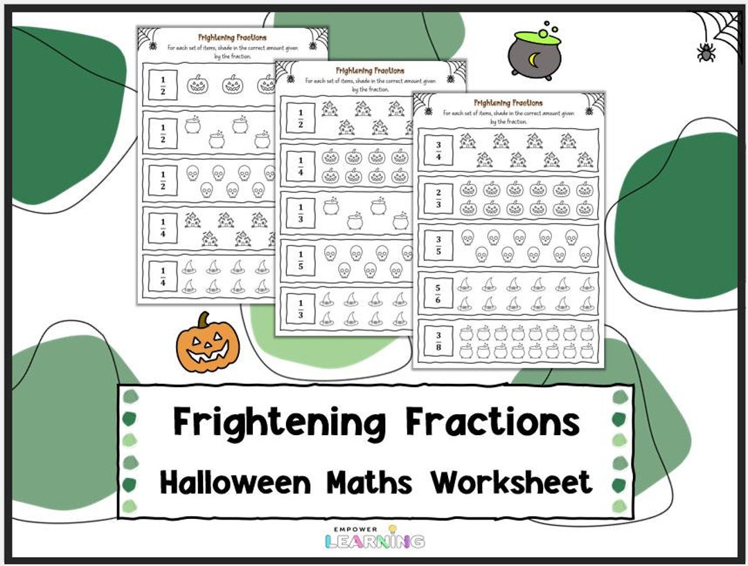 Frightening Fractions Printable, Fractions of a Quantity/amount ...