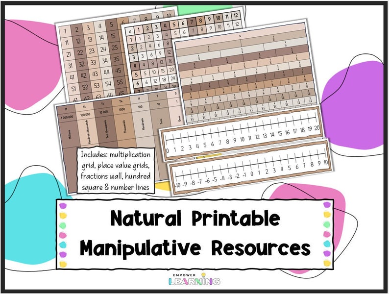 Natural Maths Manipulatives, Place Value Grid, Times Table (PDF Pattern ...