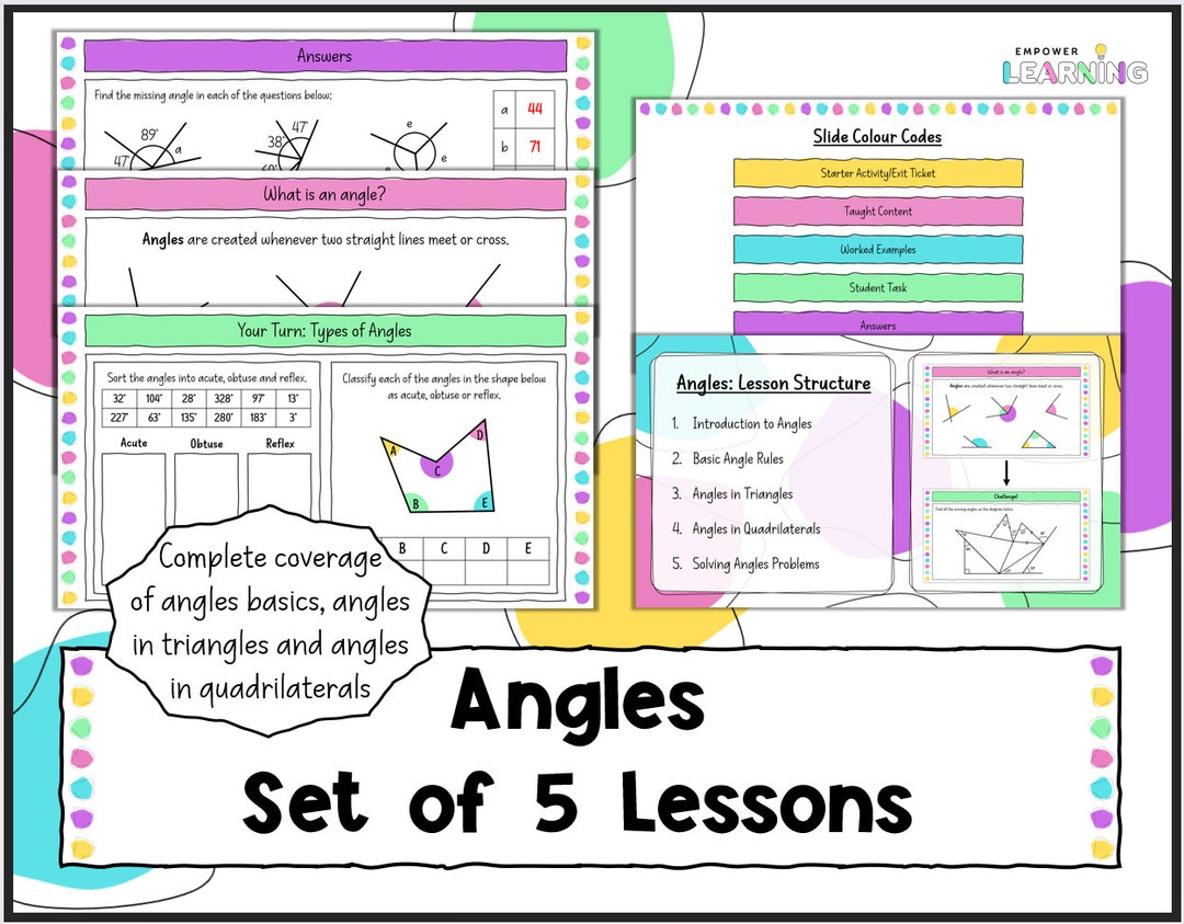 Complete Set of Angles Lessons, Resources for Teachers, Resources for ...