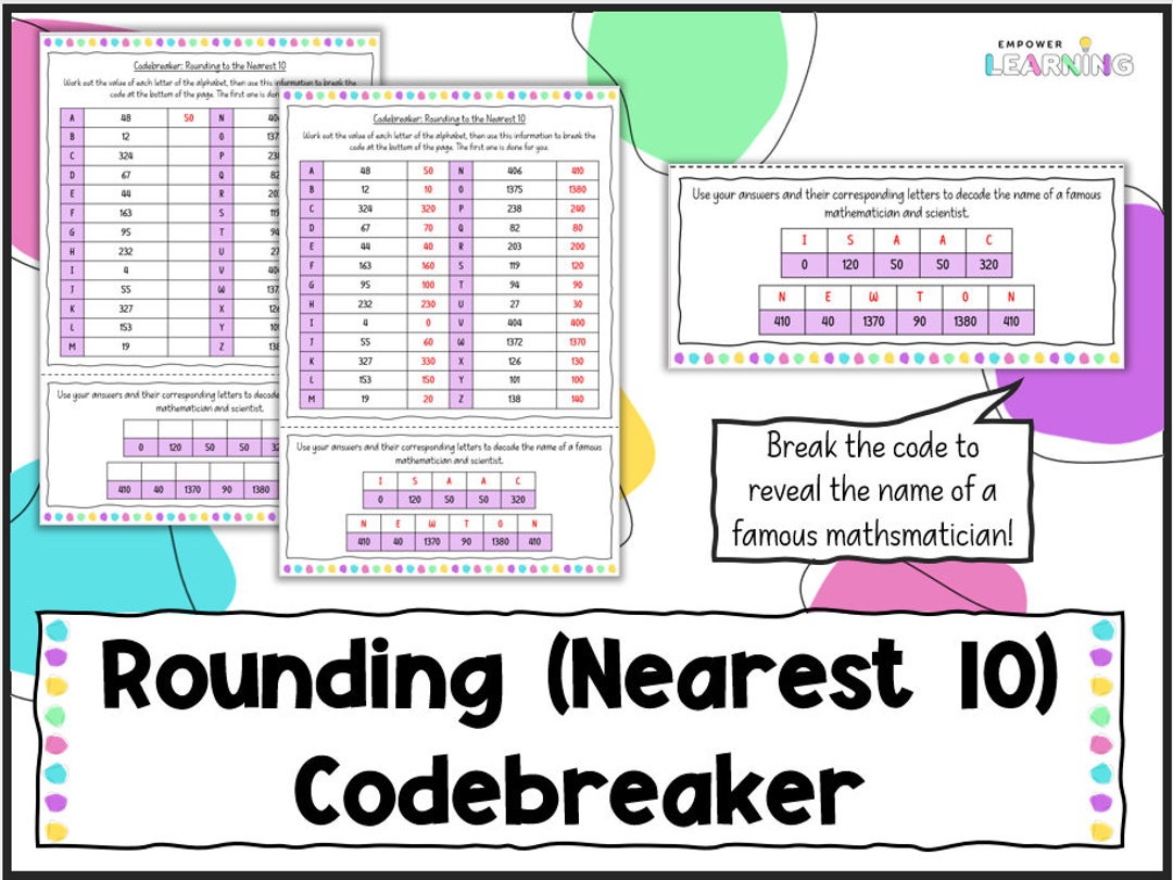 Rounding to the Nearest 10 Codebreaker Worksheet, Maths Teaching Resources, Home Education ...