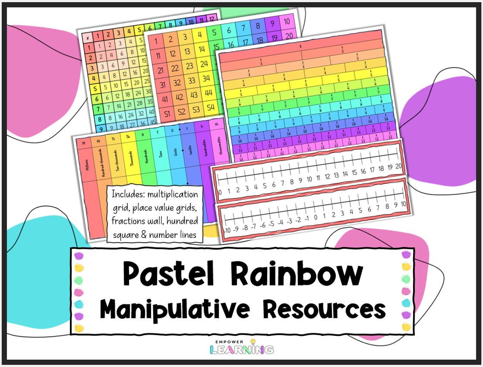 Pastel Rainbow Classroom Manipulatives, EYFS, KS1 and KS2 Teacher ...