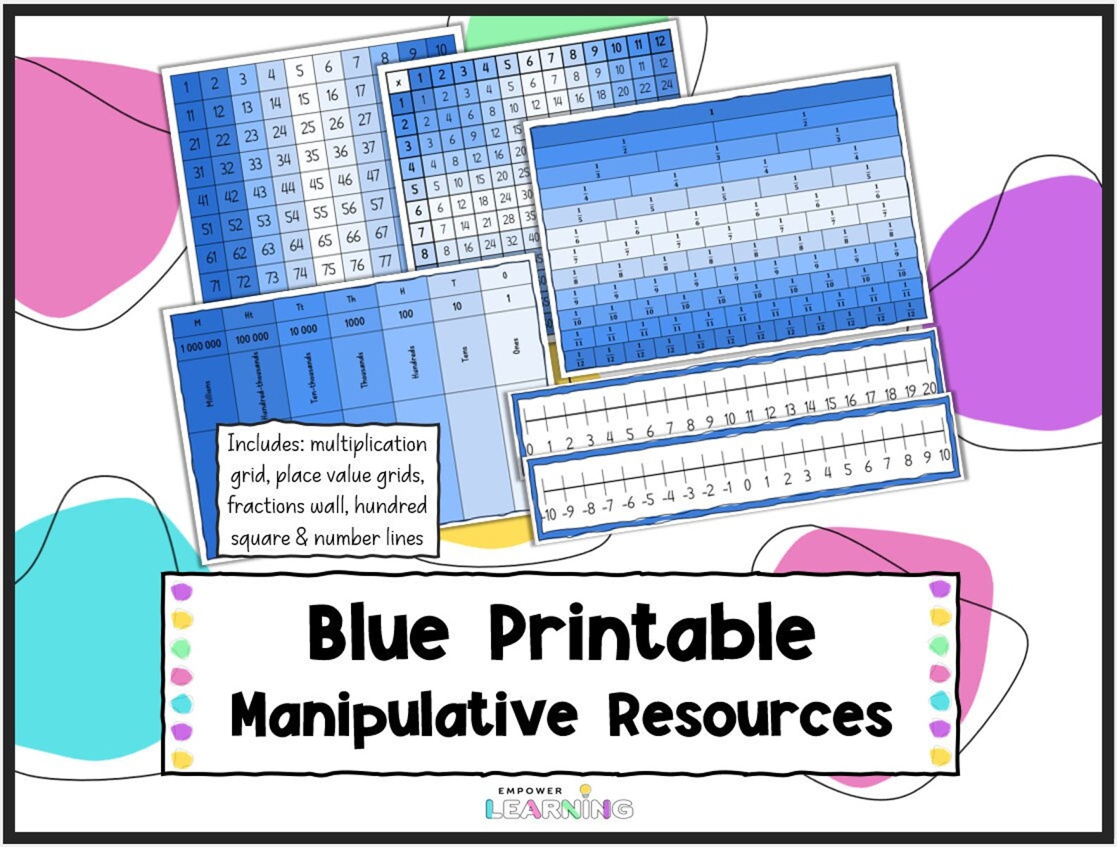 Blue Classroom Manipulatives, Resources for Elementary Schools, Forest ...