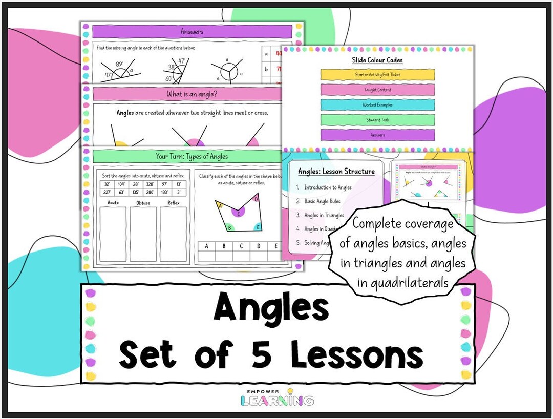 Complete Set of Angles Lessons, Resources for Teachers, Resources for ...