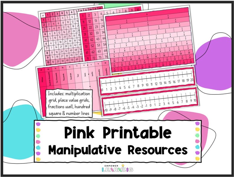 Pink Classroom Manipulatives, Resources for Elementary Schools, Primary ...