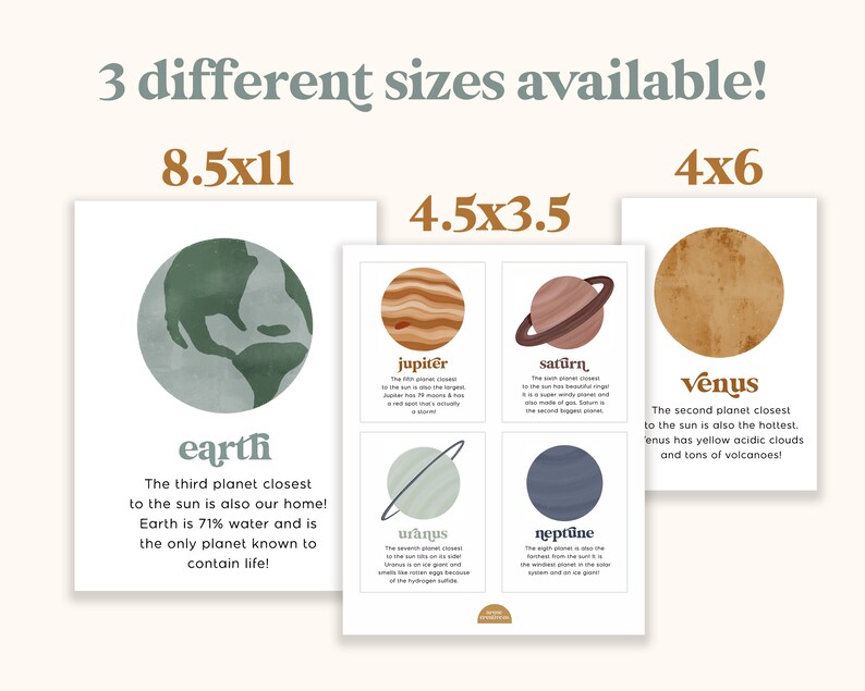 Solar System Flash Cards Printable - Etsy