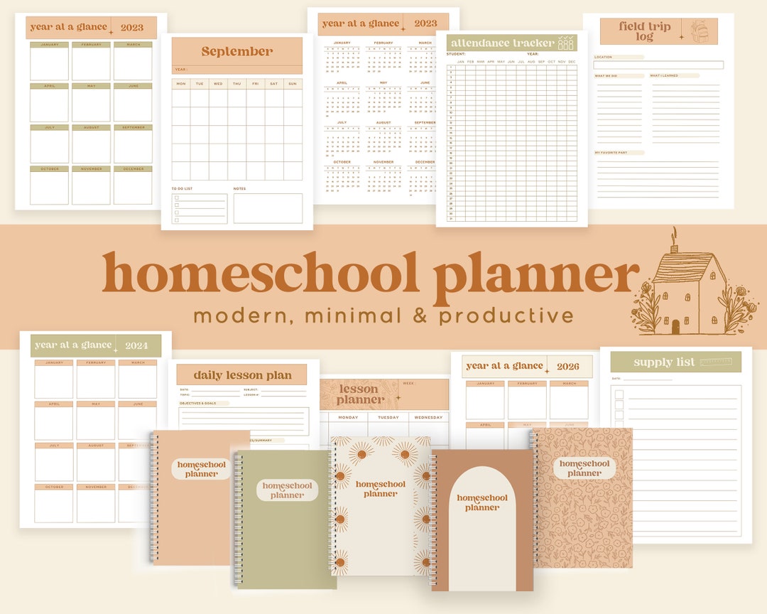 Homeschool Planner BUNDLE | Printable Planner | Minimal Design - Etsy