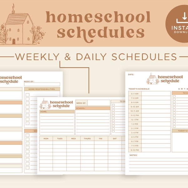 Homeschool Schedule - Etsy