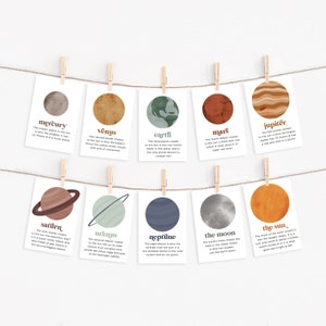 Solar System Flash Cards Printable - Etsy
