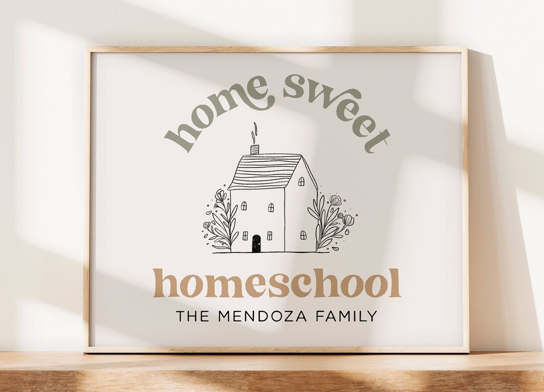 Home Sweet Homeschool Sign | Homeschool Printable Wall Art | Family ...