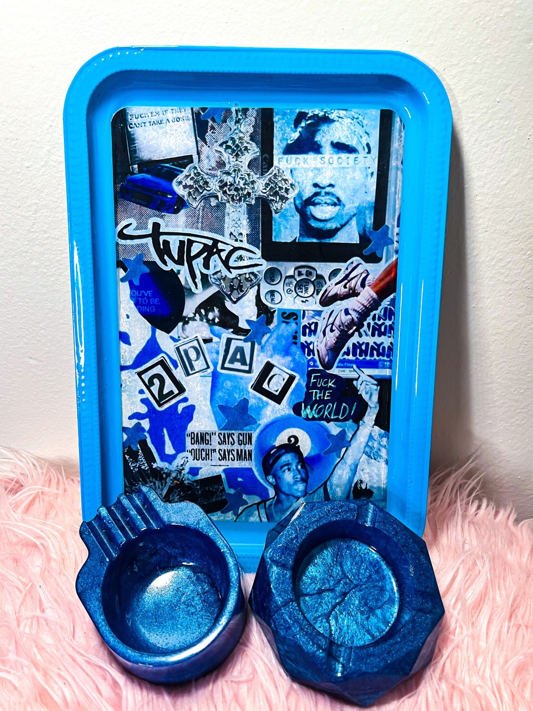 2PAC Blue Rolling Tray Ash Tray Bundle - Etsy