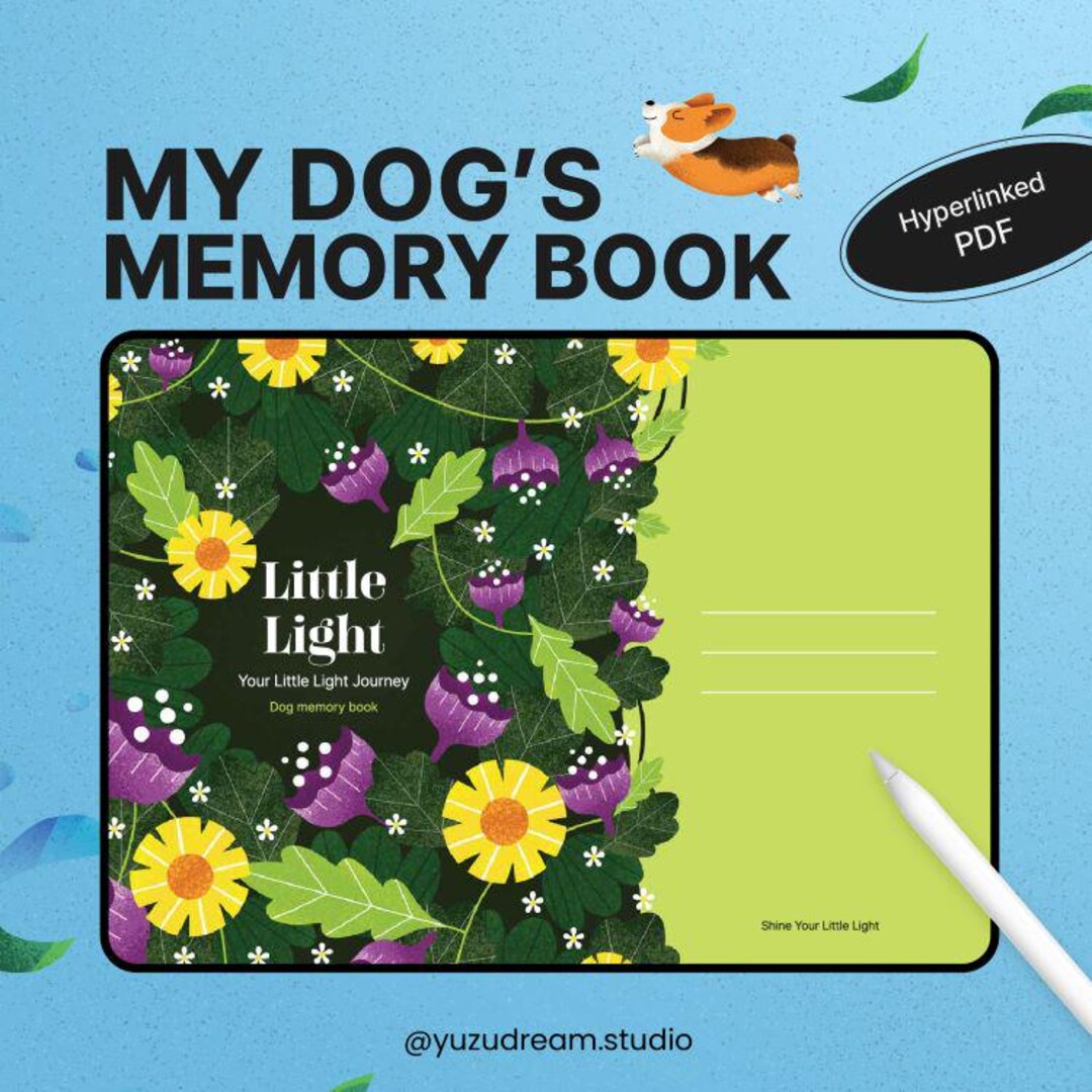 Illustrated Dog Memory Book: Pet Scrapbook & Journal (digital Download ...