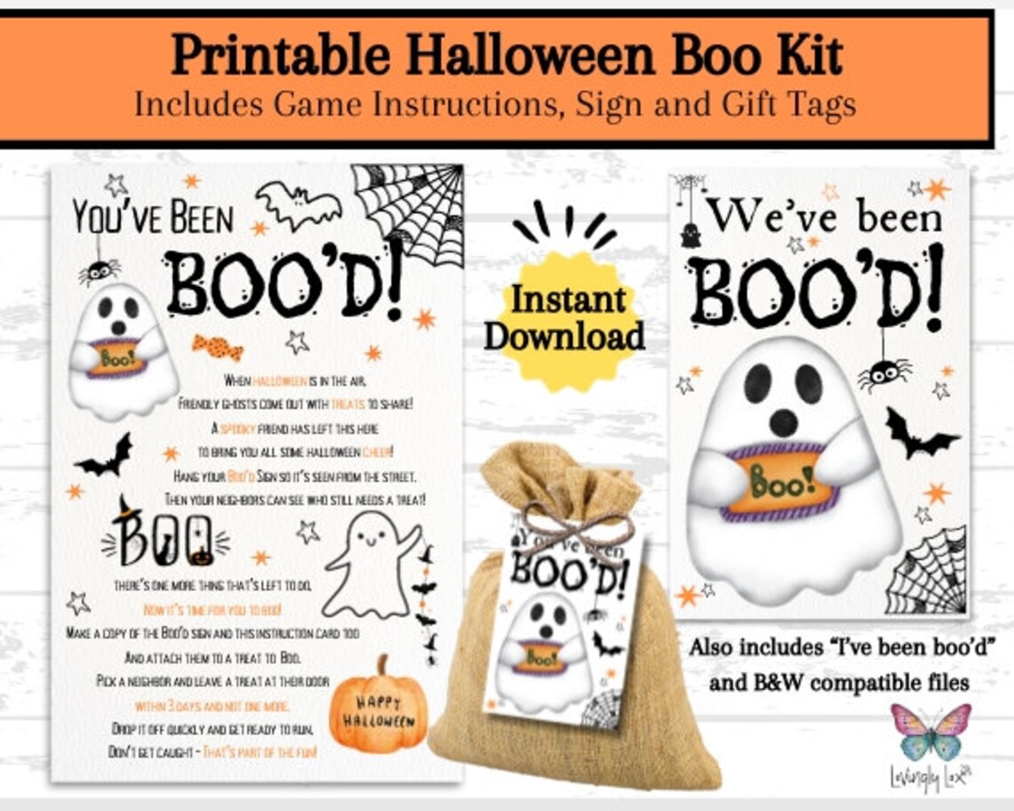 You've Been Boo'd Printable Halloween Activity Kit - Etsy
