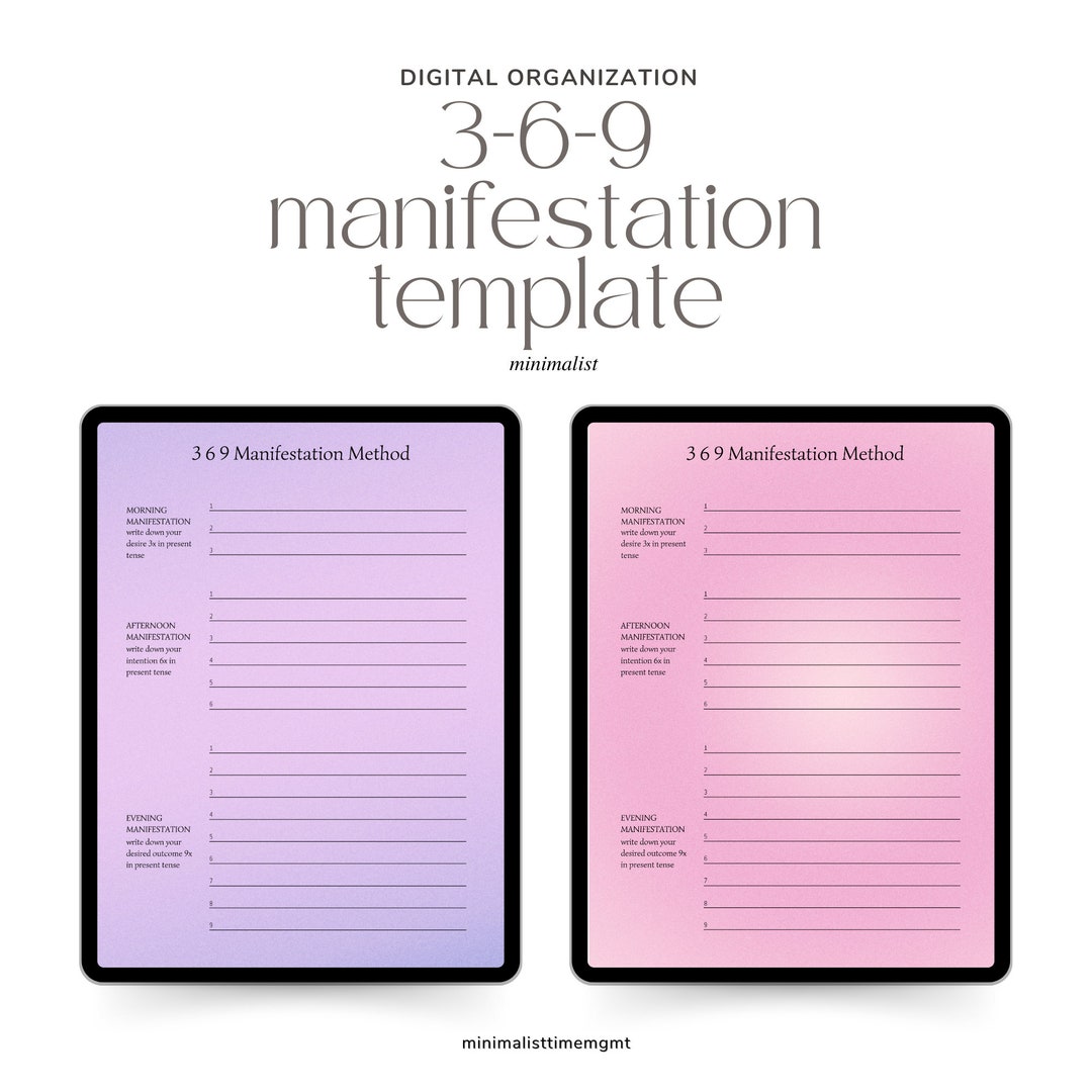 369 Manifestation Journal Template Undated Planner Adhd Manifesting ...