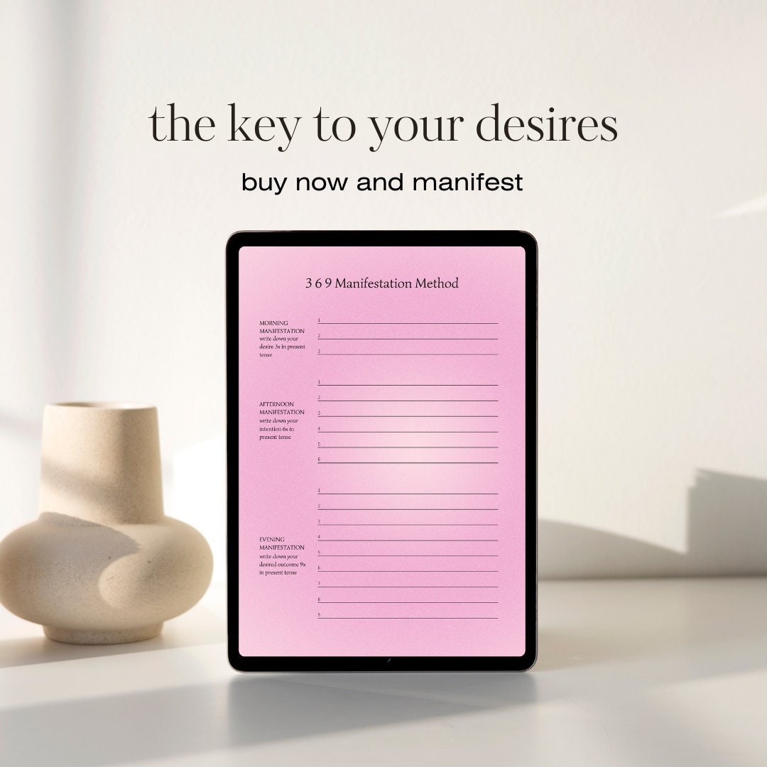 369 Manifestation Journal Template Undated Planner Adhd Manifesting ...