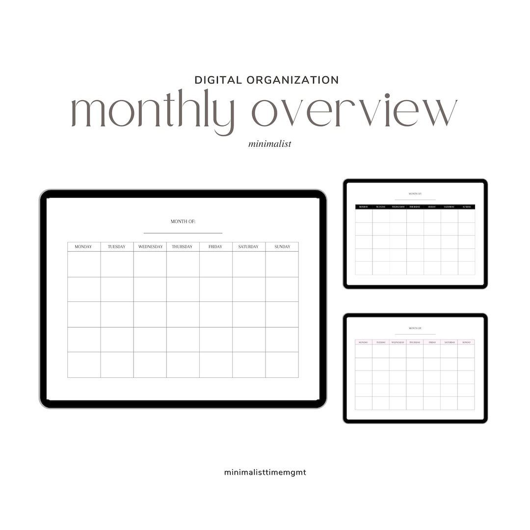 Adhd WEEKLY MONTHLY Printable PLANNER Template, Goodnotes Template ...