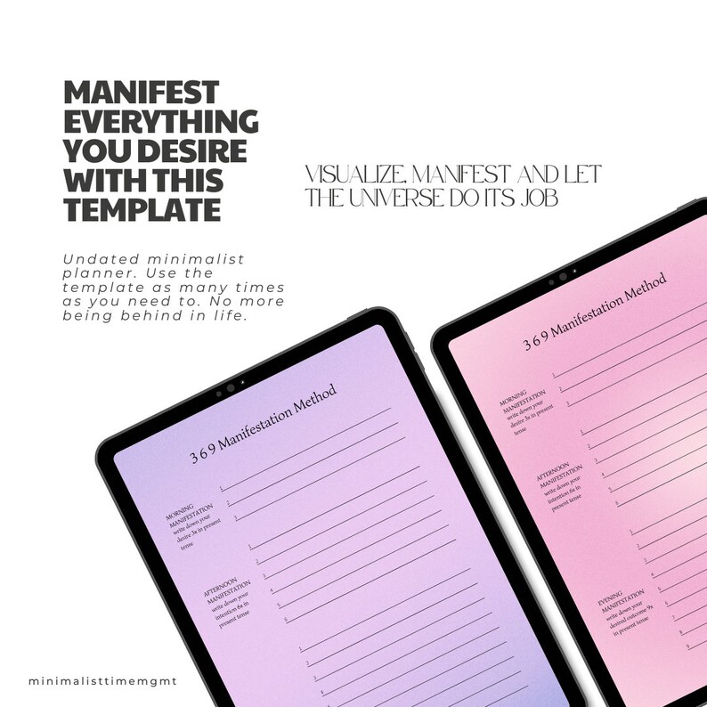 369 Manifestation Journal Template Undated Planner Adhd Manifesting ...
