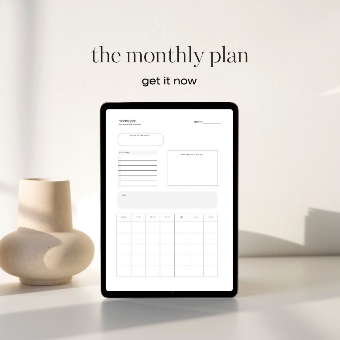 Printable Monthly Planner | Monthly Productivity Planner | Monthly ...