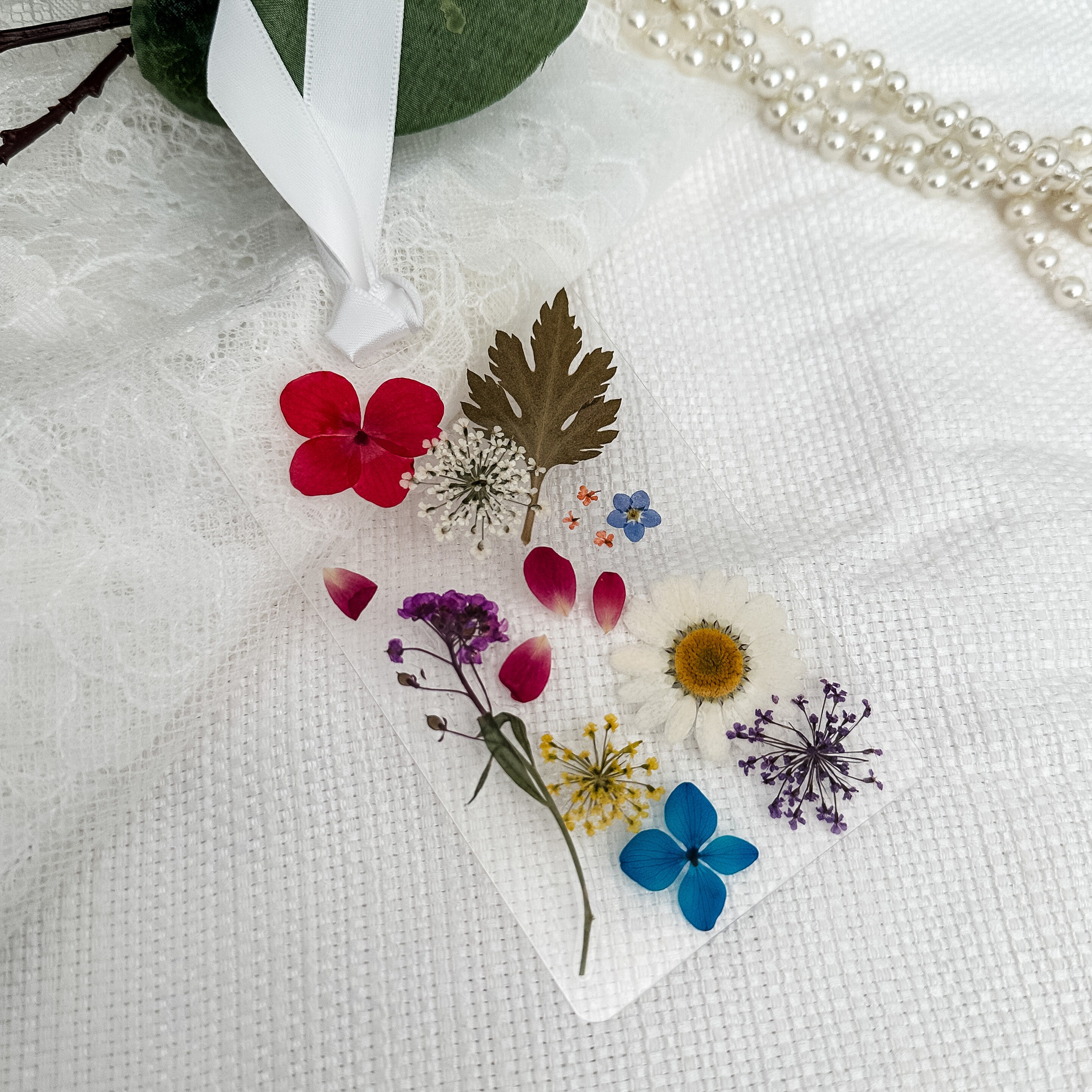 Gift Tag Label Name Tag Laminated Pressed Flower Real Dried Flowers ...