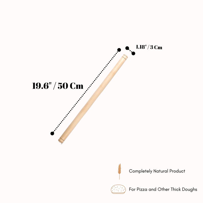 Handmade Beech Wood Turkish Rolling Pin Set: Thin Oklava for Baklava - Etsy