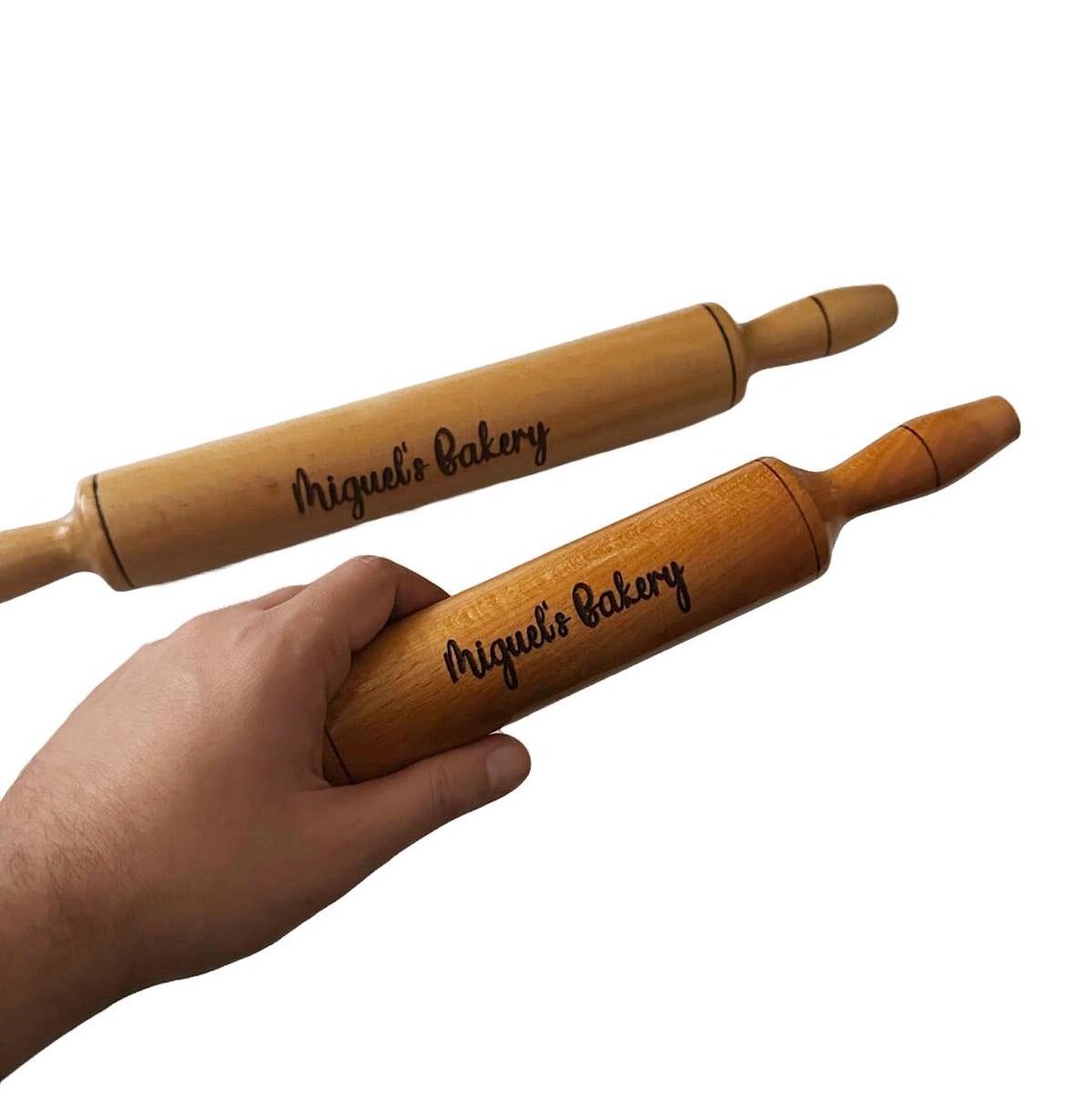 Personalized Wooden Rolling Pin Set – 2-pack 13'' & 17''(33 - 43cm ...