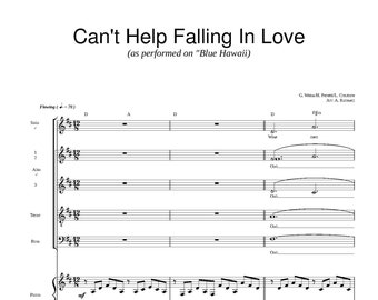 Piano Music Sheets Can't Help Falling in Love With You Simplified Elvis ...