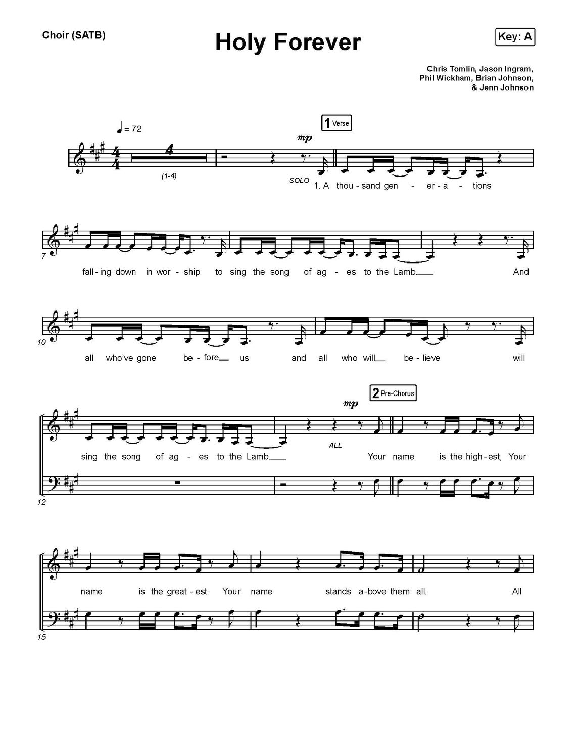 Chris Tomlin Holy Forever Sheet Music Download Digital PDF, Worship ...