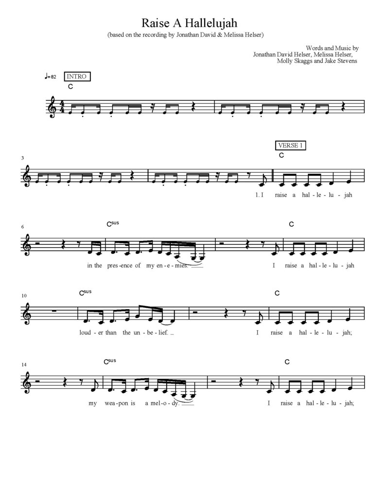 Bethel Music Raise A Hallelujah Sheet Music Piano Score for Worship ...