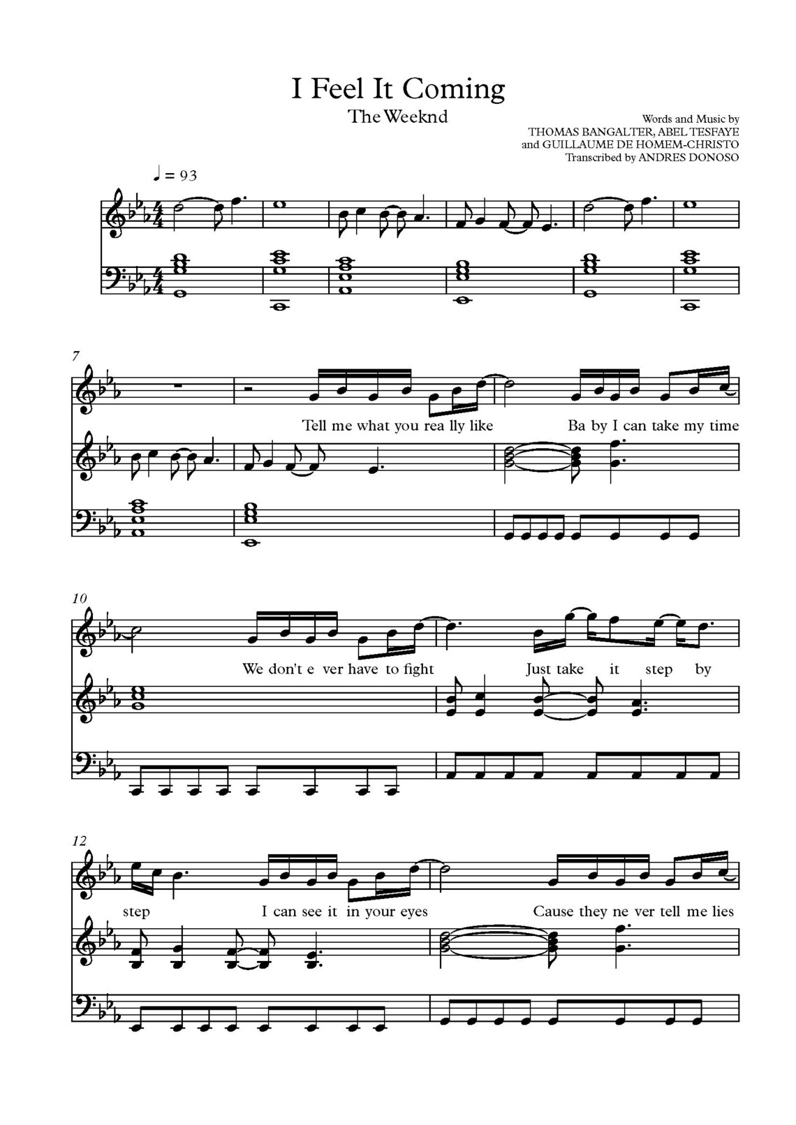 The Weeknd I Feel It Coming Music Sheet, Piano Notes, Printable PDF ...