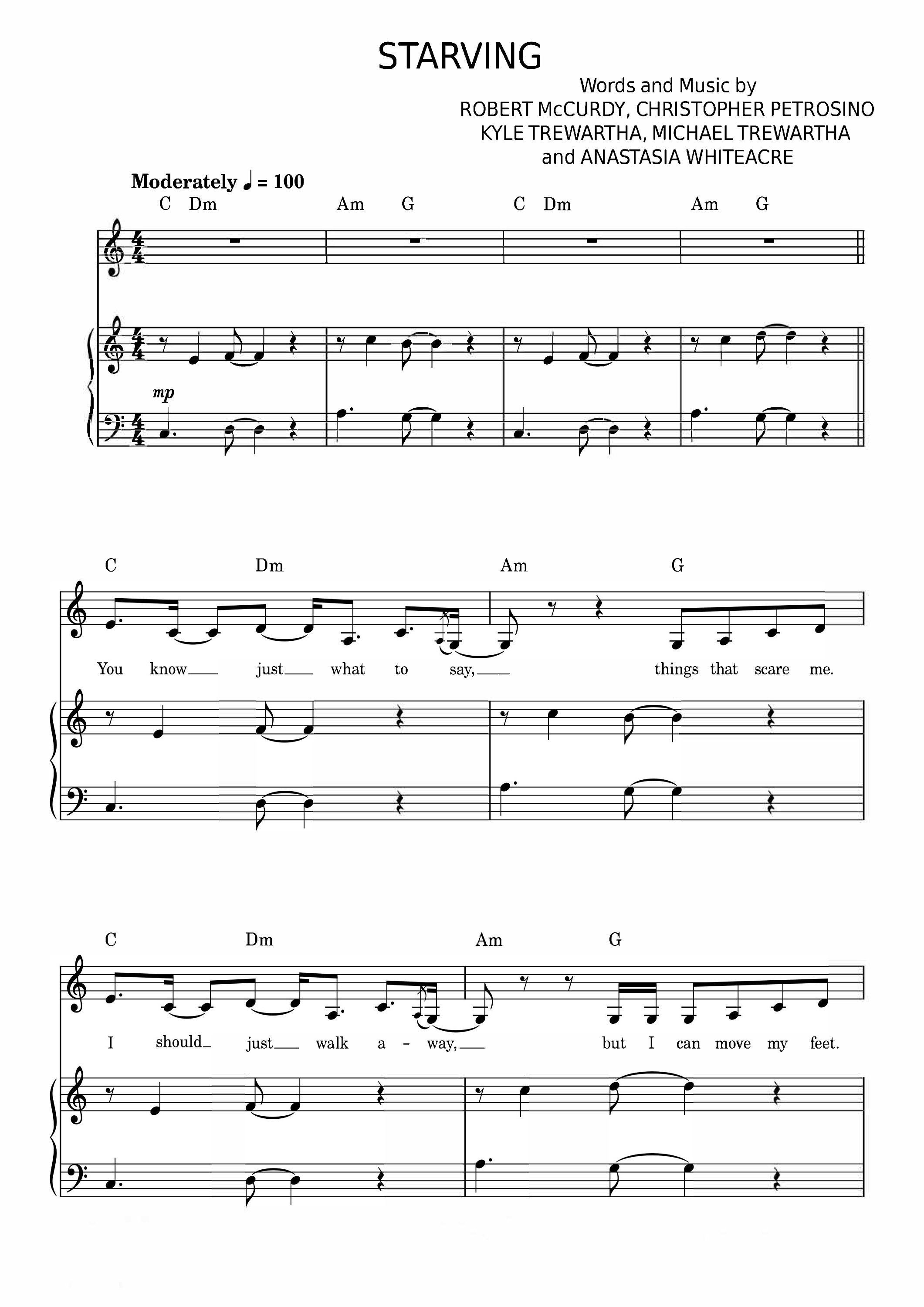 Hailee Steinfeld Starving Sheet Music Piano Notes Digital - Etsy Canada