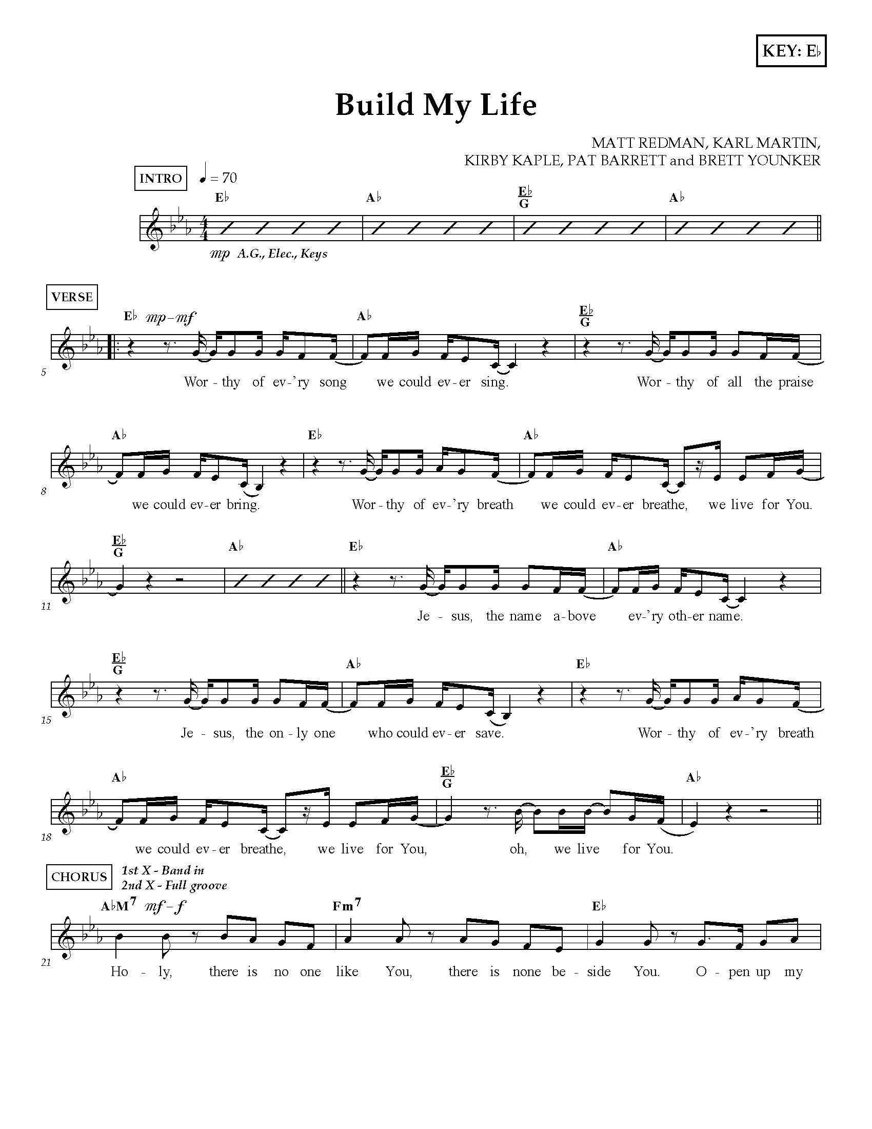 Pat Barrett Build My Life Sheet Music for Piano and Guitar Digital ...