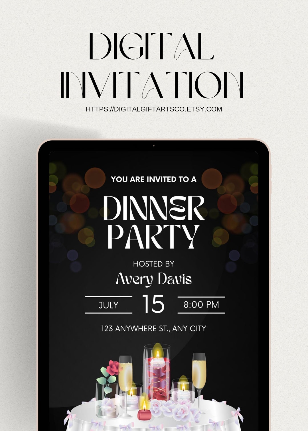 Dinner Party, Birthday Dinner, Dinner Invitation, Holiday Dinner Party ...