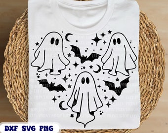 Ghost Heart SVG, Halloween Svg, Spooky Season Svg, Ghost Clip Art, Boo ...