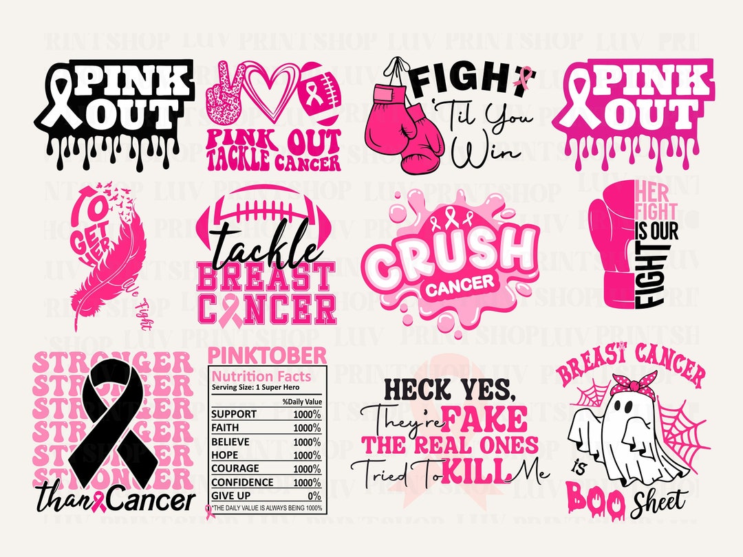 Breast Cancer SVG Bundle, Pink Awareness Ribbon Svg,afro Svg ,cancer ...