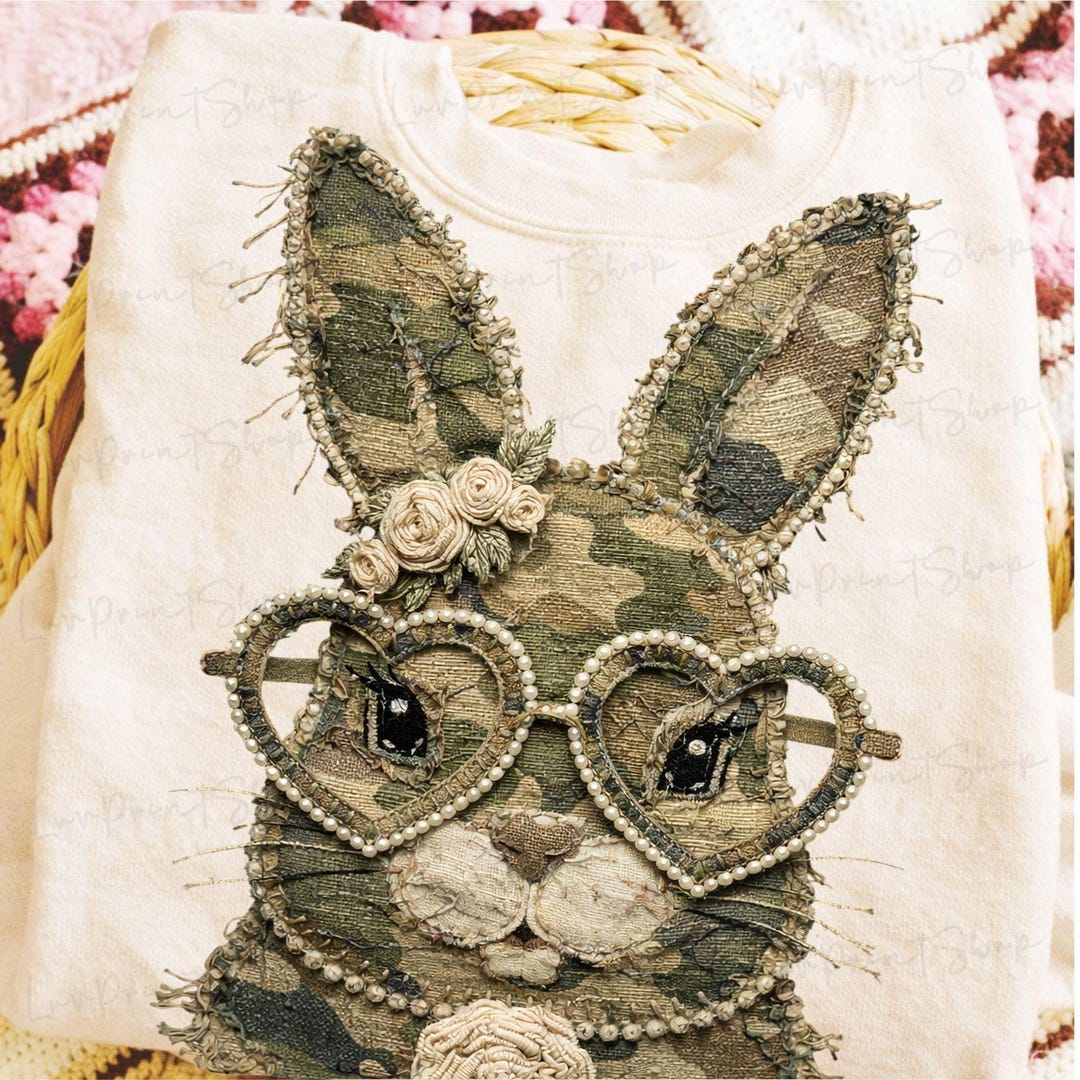 Camouflage Bunny PNG, Camo Easter Png, Bunny Faux Patchwork Png, Bunny ...