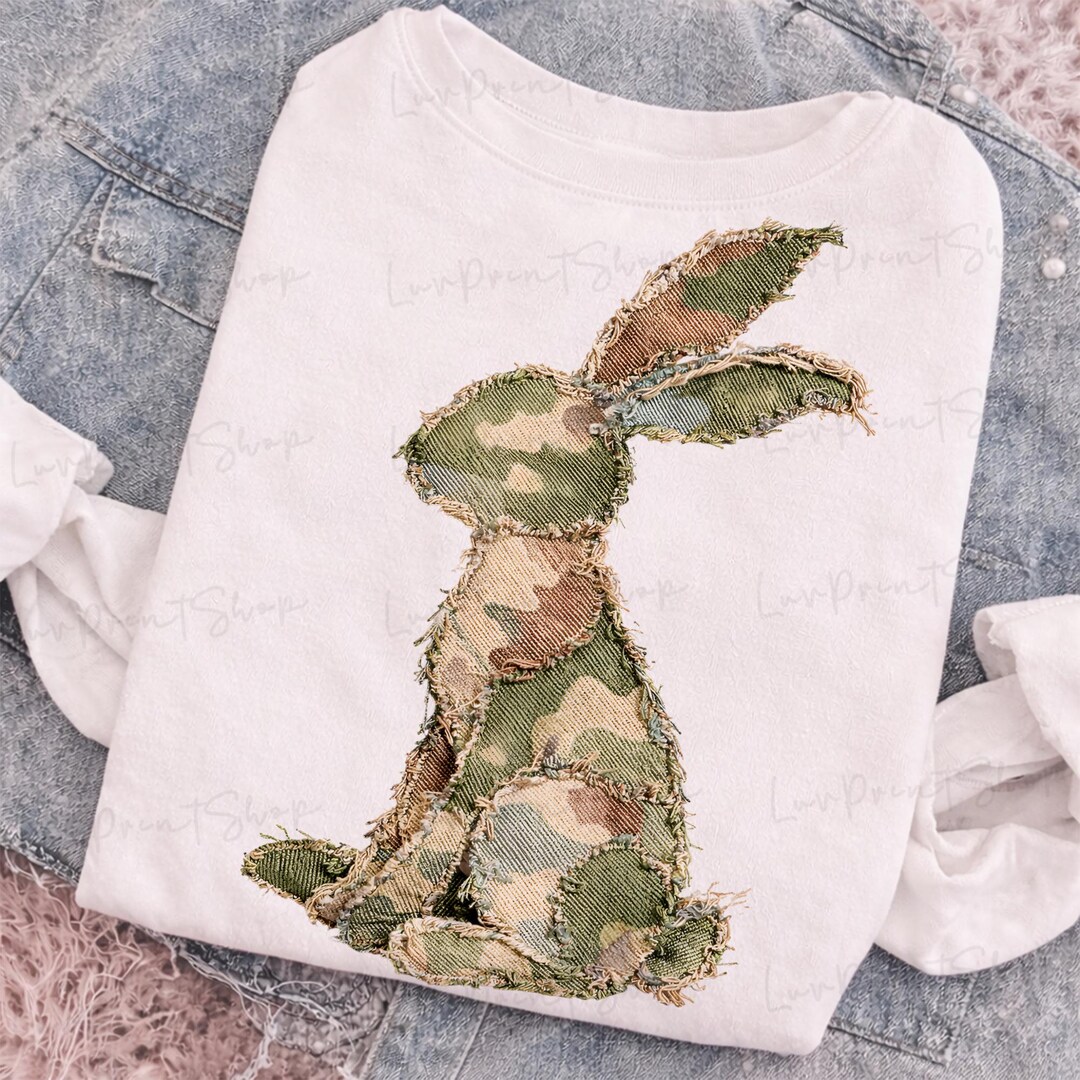 Camouflage Bunny PNG, Camo Easter Png, Bunny Faux Patchwork Png, Bunny ...