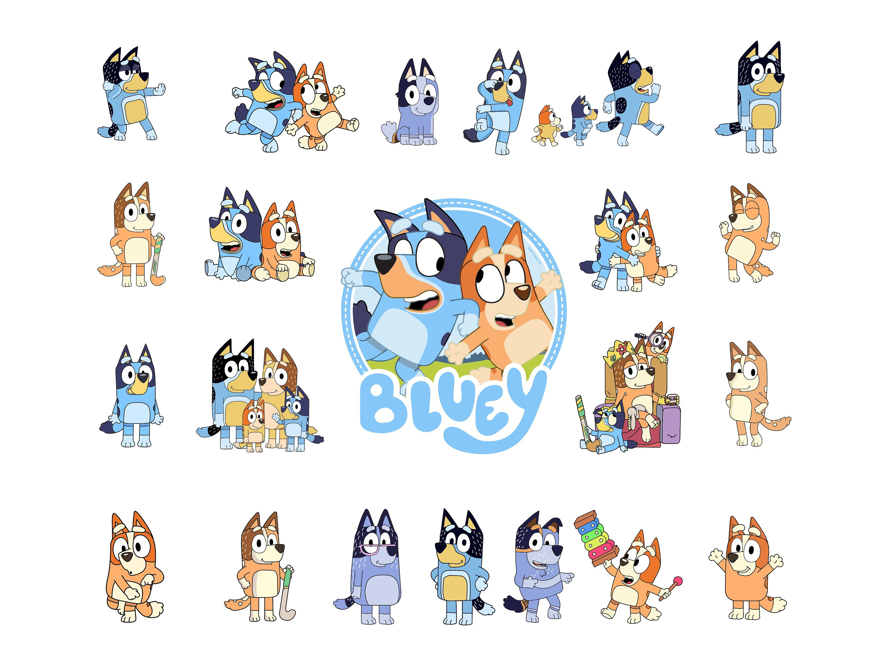 Bluey Bundle Svg Bluey Svg and Png Bluey Family Bundle Bluey and Bingo ...