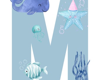 Ocean Letter X PDF Print - Etsy