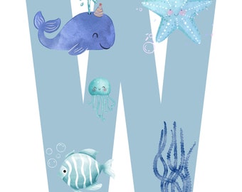 Ocean Letter X PDF Print - Etsy